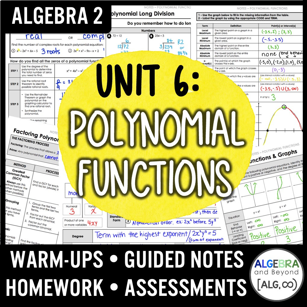 Unit 6: Polynomial Functions – Algebra and Beyond