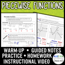 Piecewise Functions Lesson | Algebra 2 | Warmup | Guided Notes | Homew ...