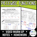 Piecewise Functions Lesson | Algebra 2 | Warmup | Guided Notes | Homew ...