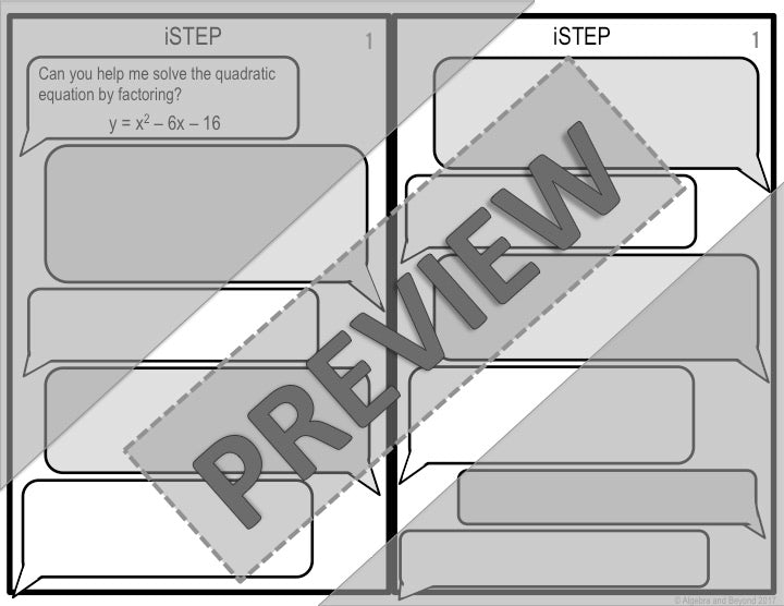 Quadratic Equations Factoring Activity IStep Algebra And Beyond Quadratic Equations Factoring Activity IStep Algebra And Beyond